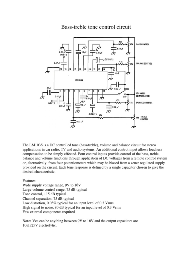Bass-Treble Tone Control Circuit | PDF