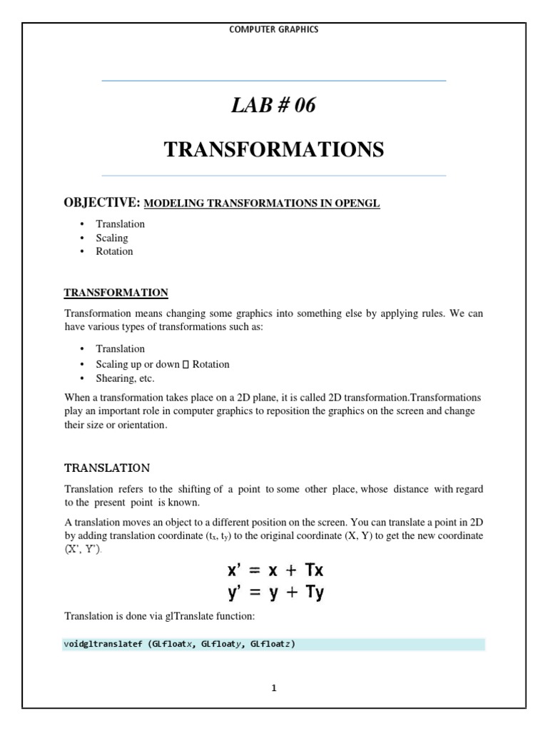 Computer Graphics Transformations | PDF | Areas Of Computer Science ...