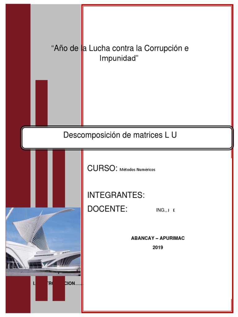 Metodos Numericos Descomposicion Lu | PDF | Álgebra | Informática teórica