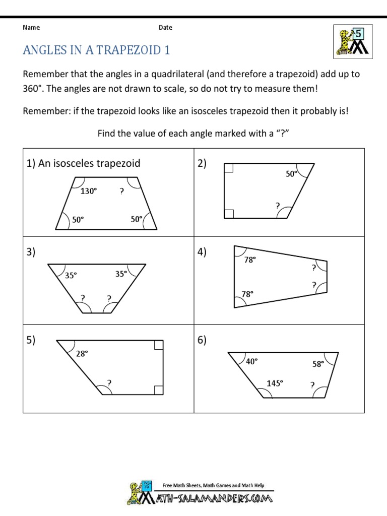 Angles in A Trapezoid 1 | Download Free PDF | Triangle | Euclid
