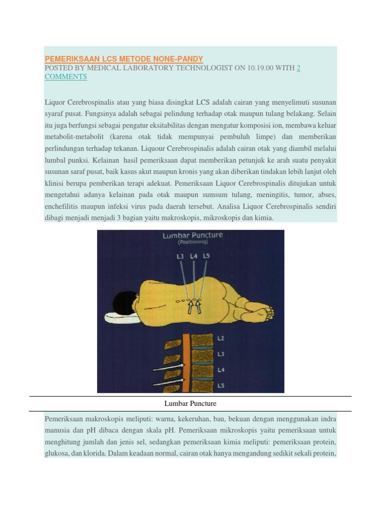 Pemeriksaan LCS Metode None-Pandy dan Analisis Hasilnya dalam ...