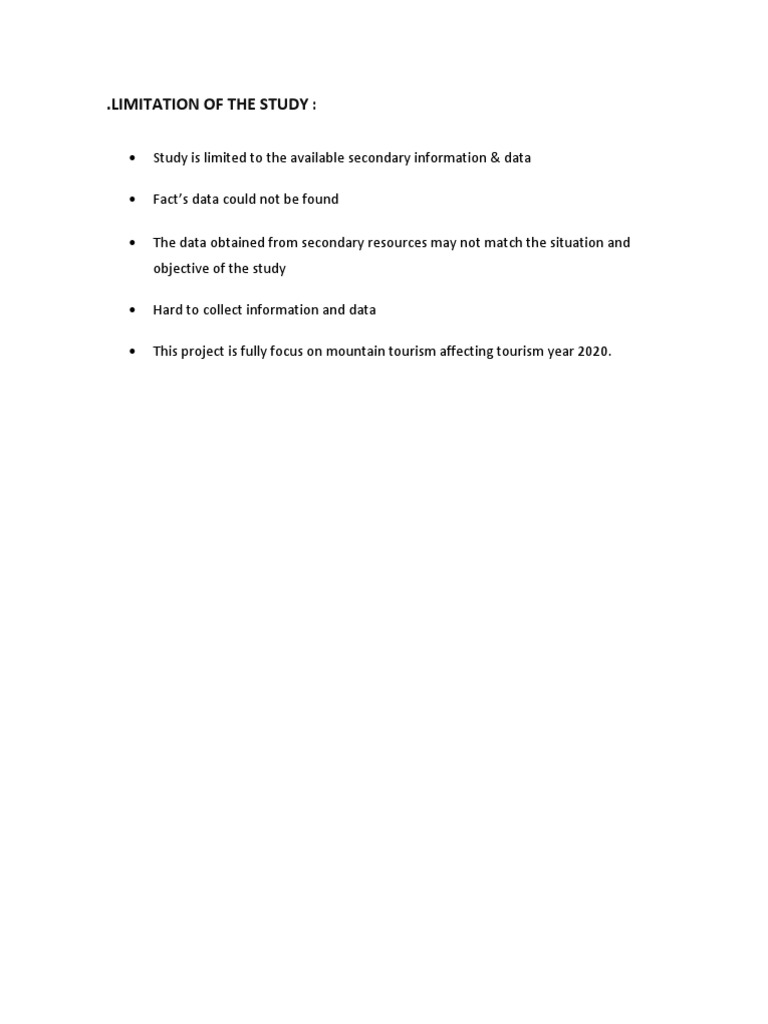 .Limitation of The Study | PDF