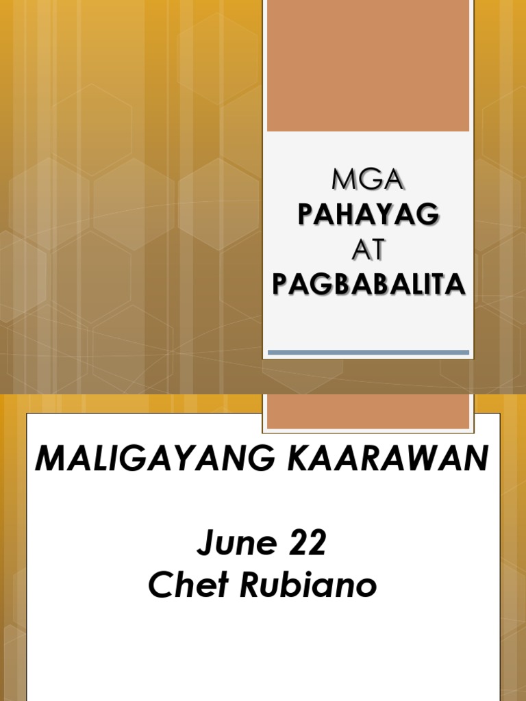 0606mga Pahayag at Pagbabalita | PDF