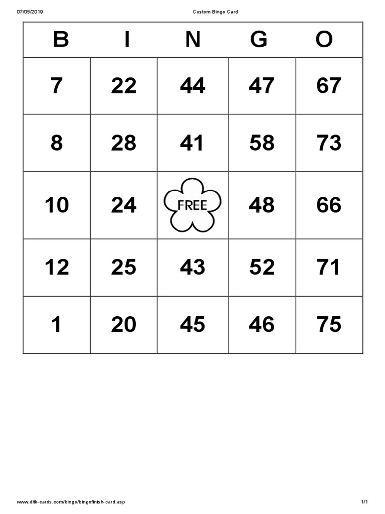 Custom Bingo Card - PDF 20 | PDF