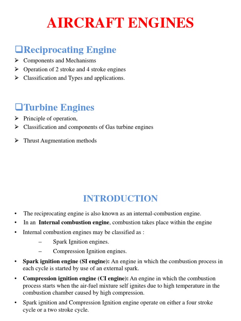 Aircraft Engines: Reciprocating Engine | PDF | Internal Combustion ...
