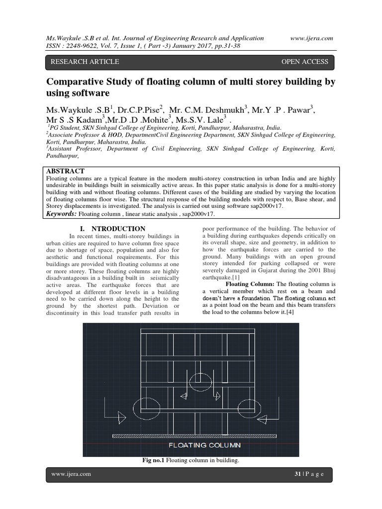 Floating Column Analysis in Buildings | PDF | Civil Engineering ...