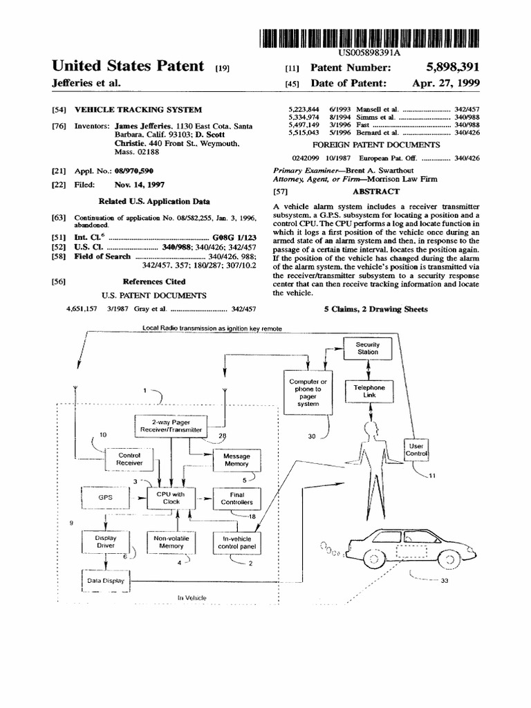 Iii Iii: United States Patent 19 11 Patent Number: 5,898,391 | PDF ...