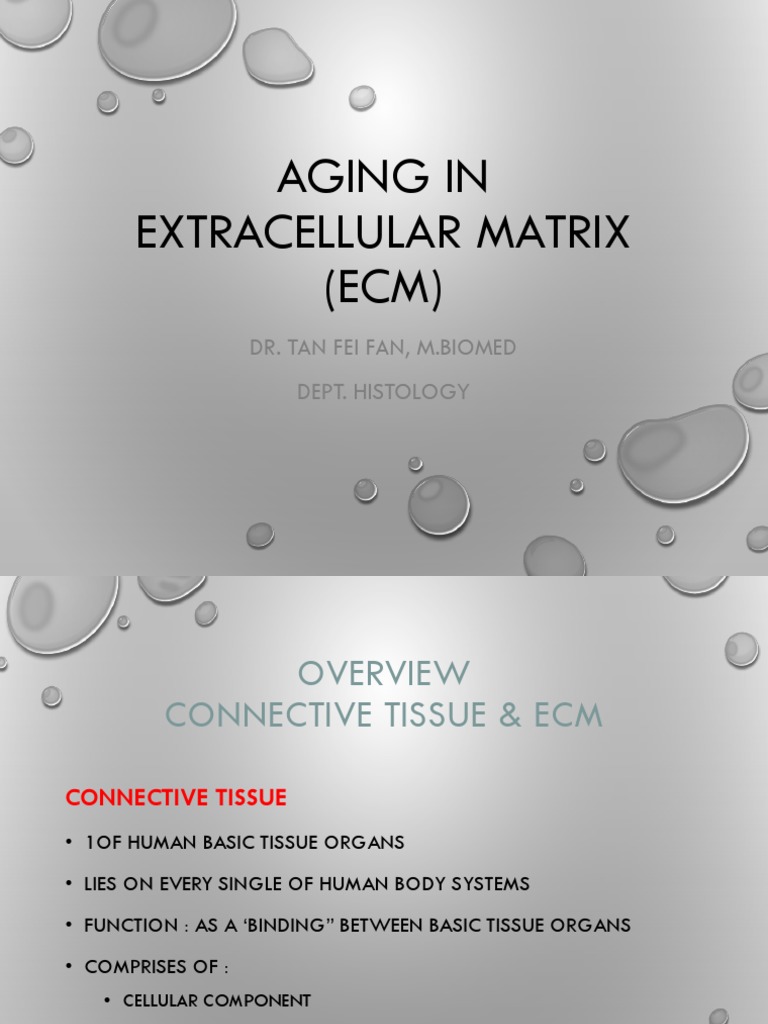 Pert 43 - Aging in ECM - Dr. Tan Fei Fan, M.Biomed (Dept. Histologi ...
