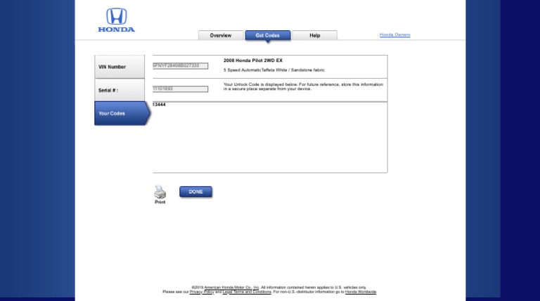 Honda Radio - Navigation Code Retrieval and Reset Instructions | PDF