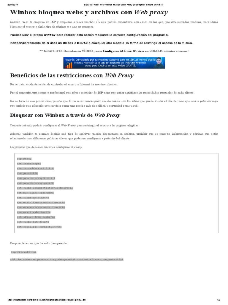 Bloquear Webs Con Winbox Usando Web Proxy - Configurar Mikrotik ...