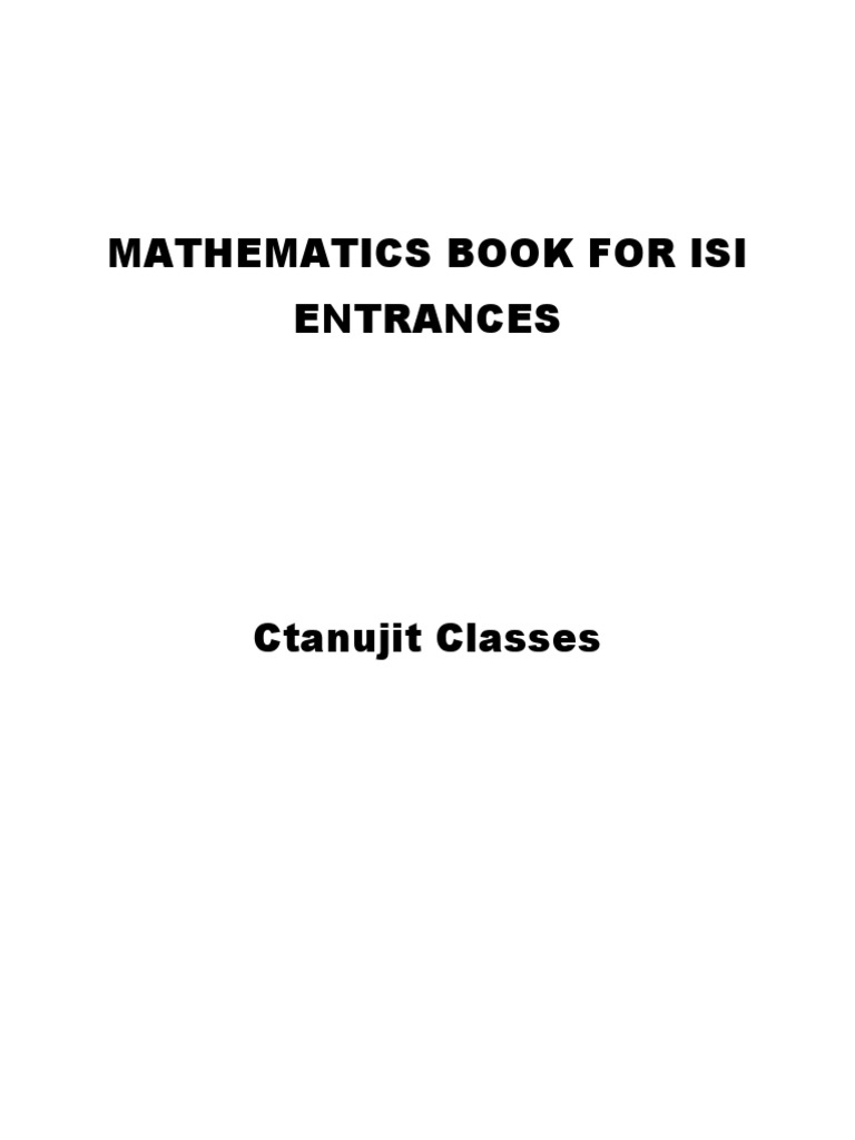 Mathematics Book For Isi Exam | PDF | Variance | Radius