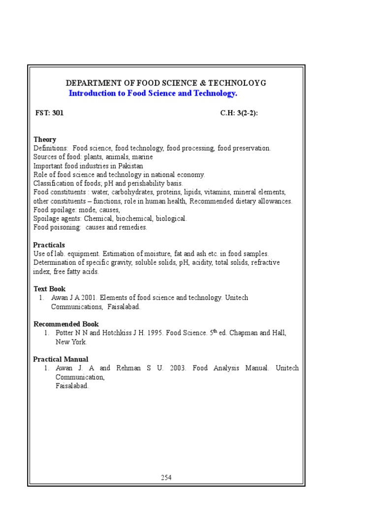 FST | PDF | Food Preservation | Nutrition