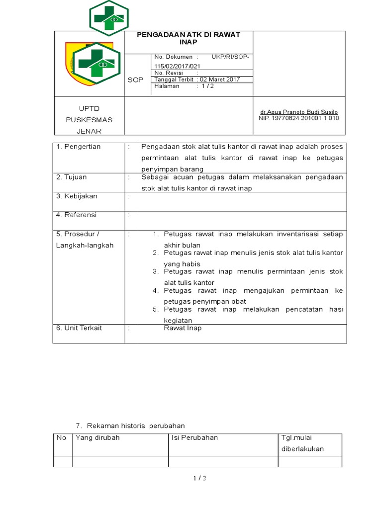 SOP Pengadaan ATK Di RI | PDF