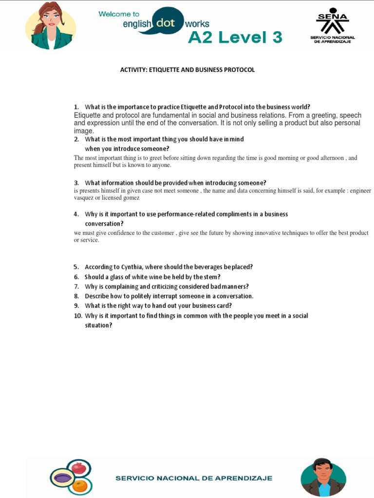 Activity Etiquette and Business Protocol | PDF