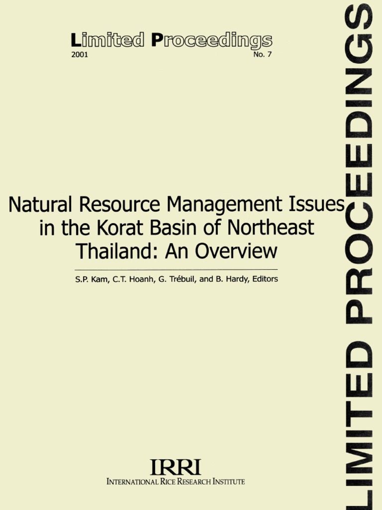 Natural Resources Management Issues in The Korat Basin of Northeast ...