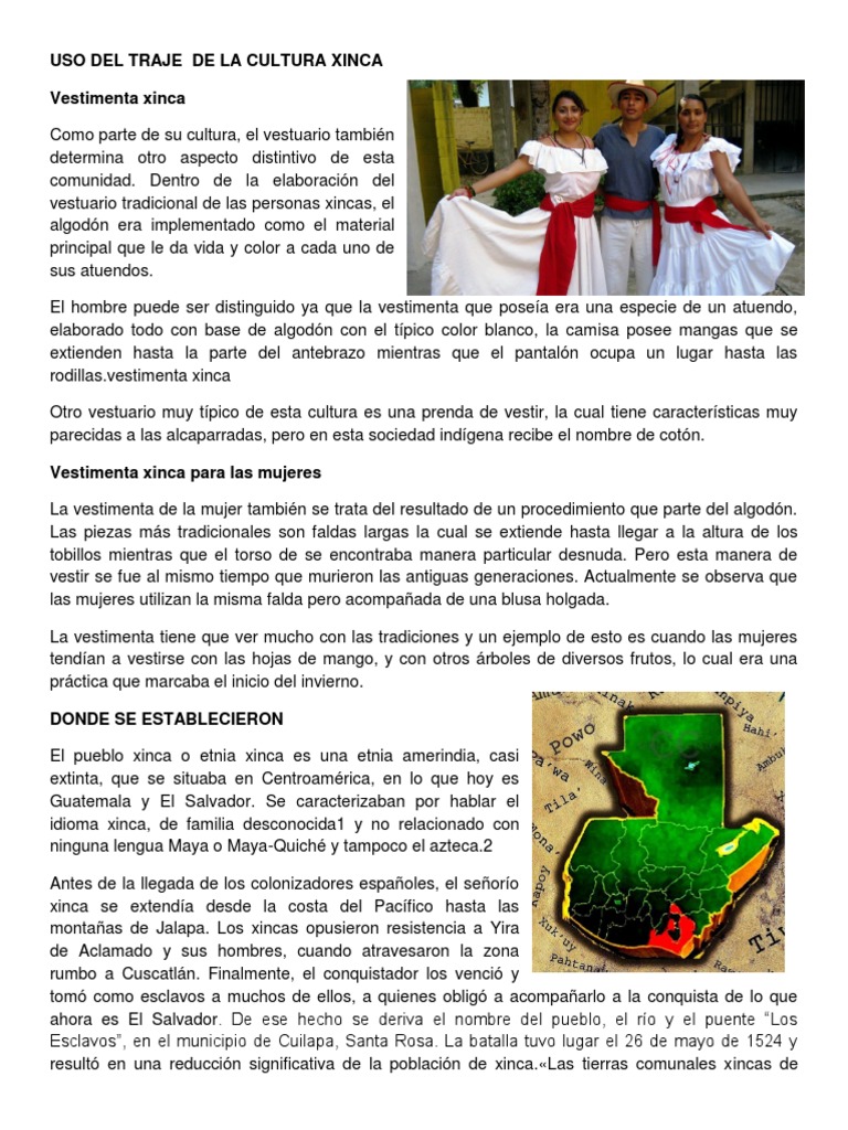 Traje Tipìco De Los Xincas PDF Trompeta Flauta, 51% OFF