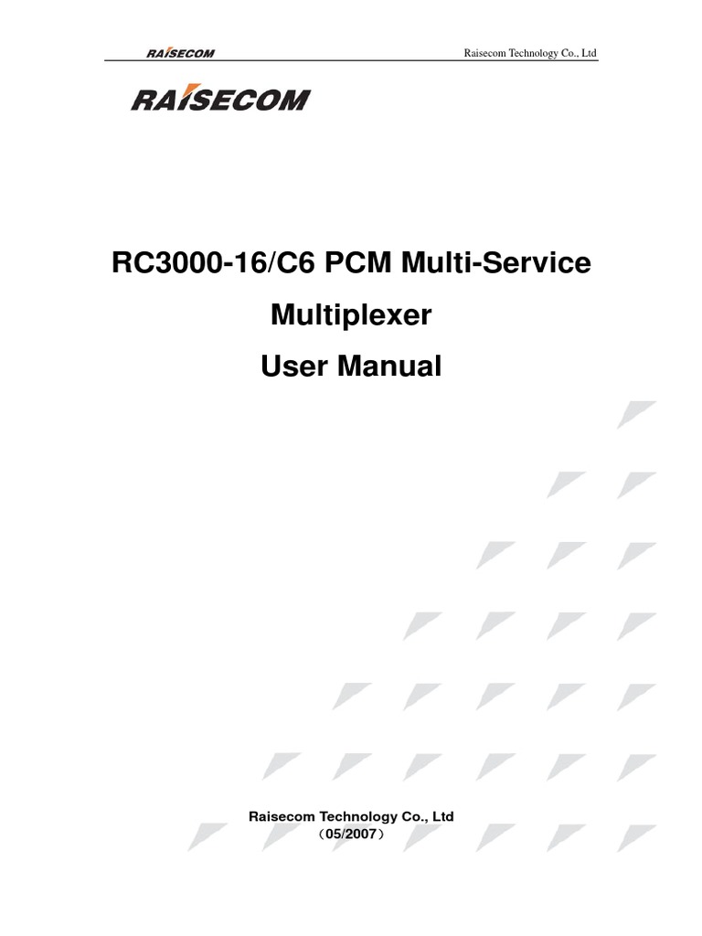 RC3000-16&C6 PCM Multi-Service Multiplexer User Manual | PDF ...
