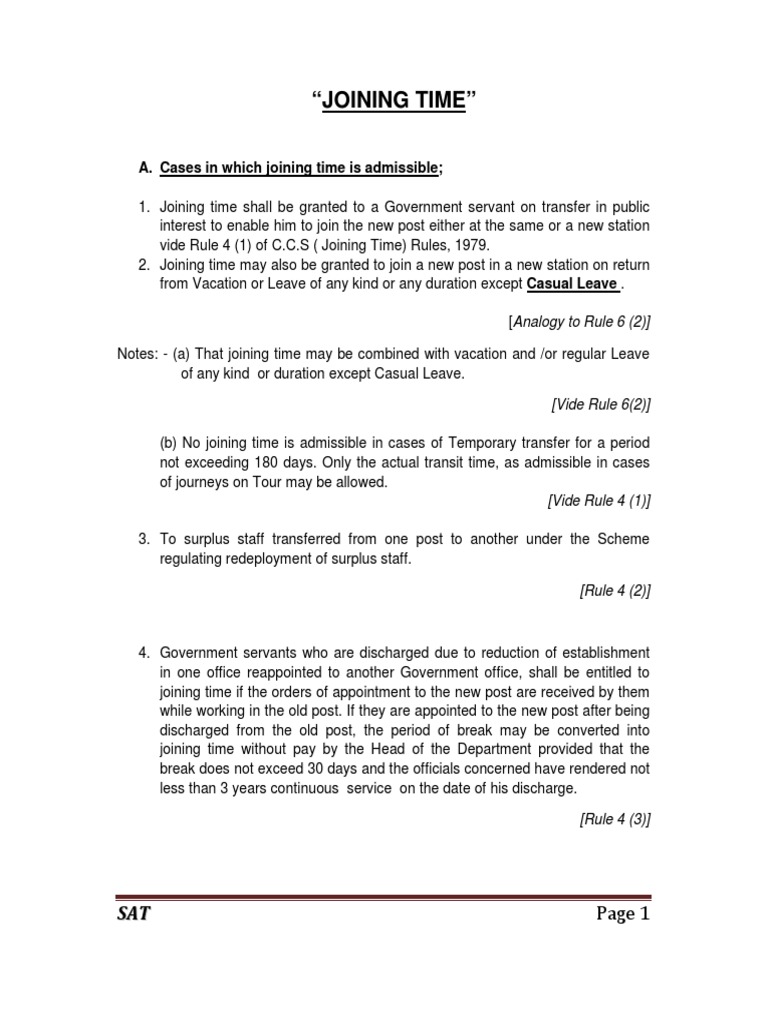 "Joining Time": A. Cases in Which Joining Time Is Admissible | Download Free PDF | Train Station ...