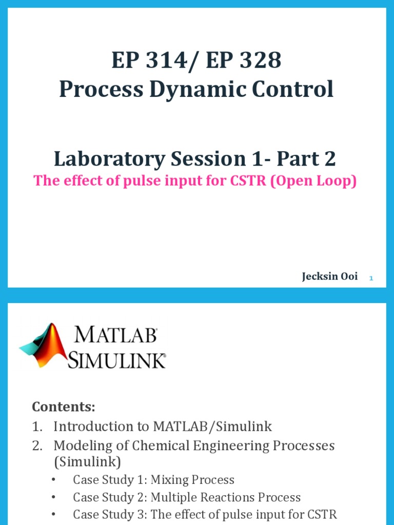 Lab Session 1 Part 2 The Effect Of Pulse Input To Cstr Pdf
