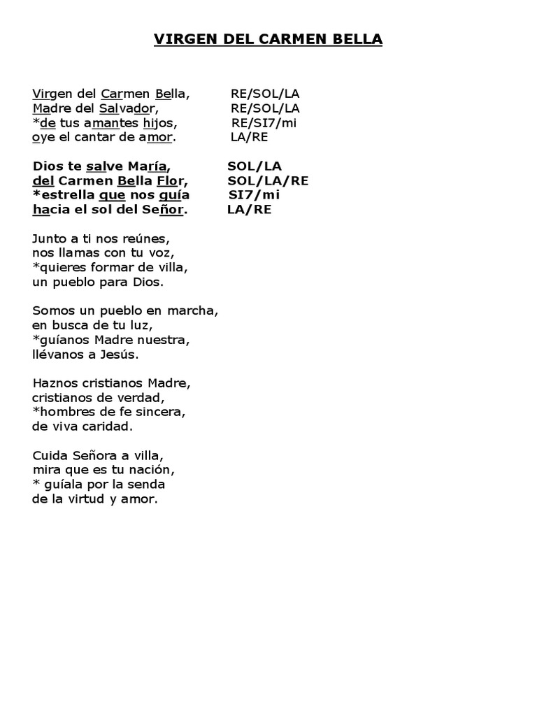 Virgen Del Carmen Bella | PDF