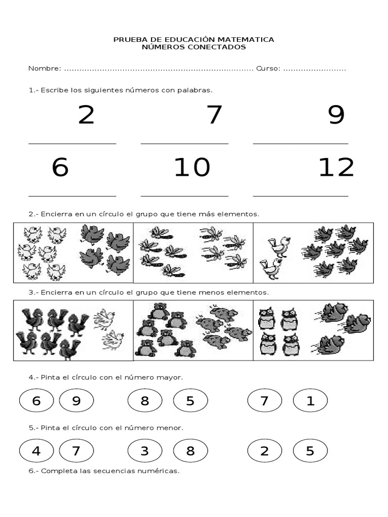 PRUEBA Numeros Conectados | PDF
