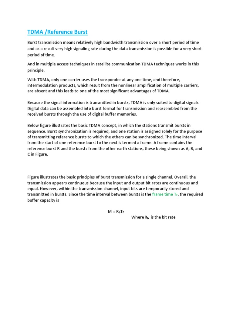 TDMA | PDF | Channel Access Method | Networks