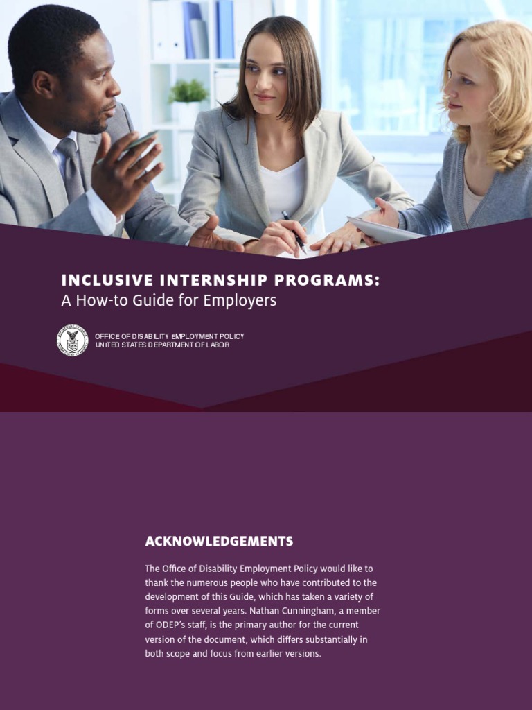Inclusive Internship Programs Guide | PDF | Employee Retention ...
