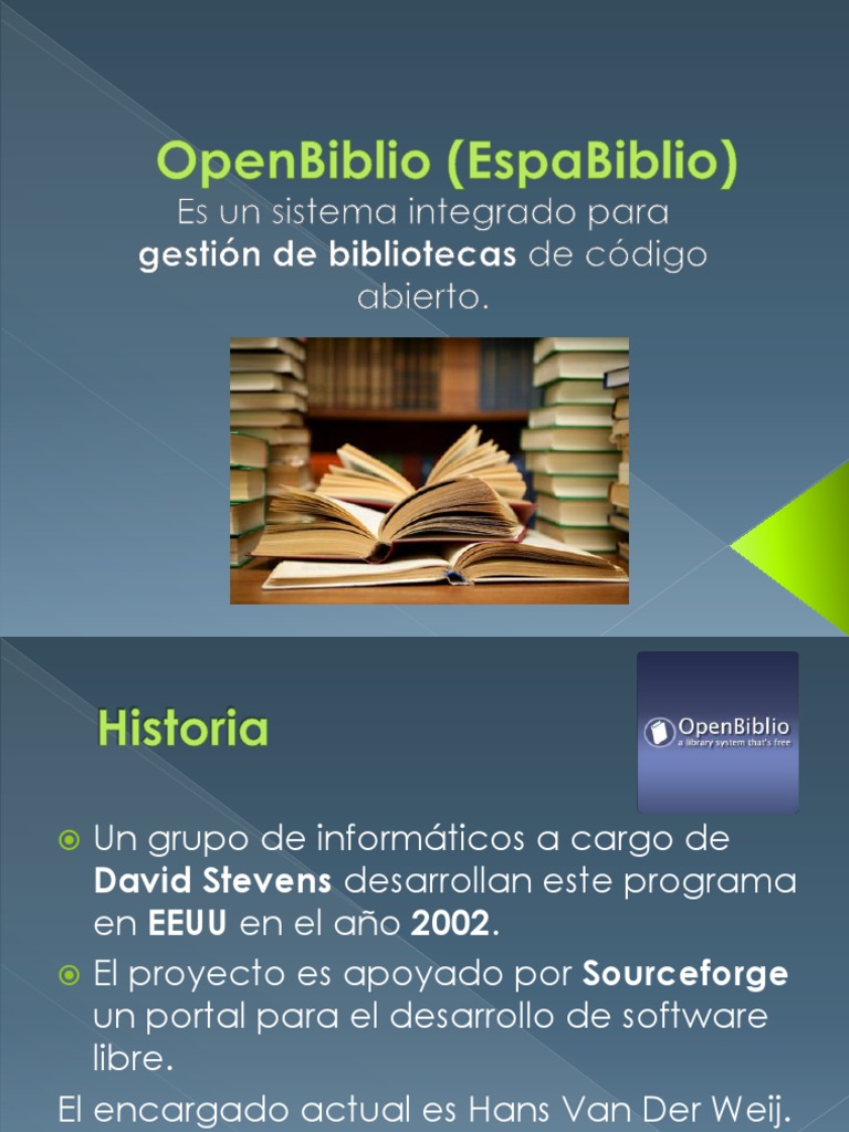 OpenBiblio: Software Libre para Bibliotecas | PDF | Software libre ...