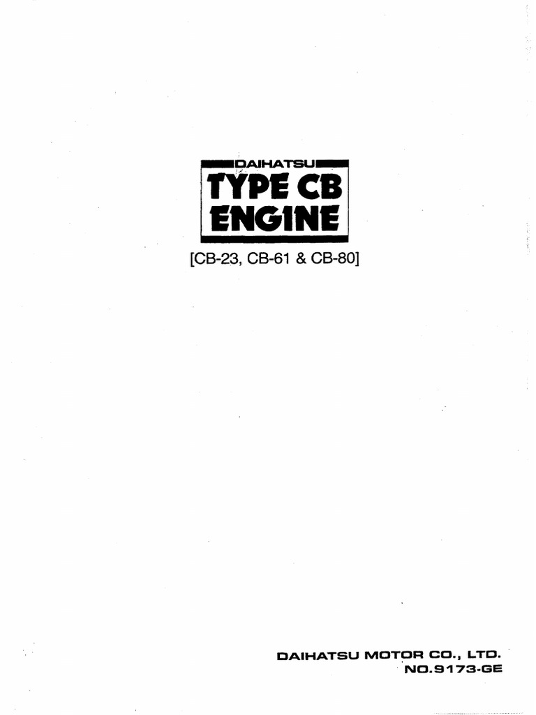 Daihatsu Cb23 Cb60 61 Cb70 80 Engine Manual | PDF | Motor Oil | Nut ...