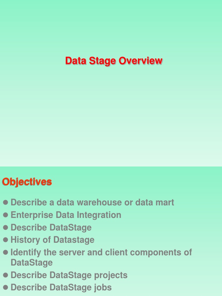 DataStage Overview and Components | PDF | Data Warehouse | Metadata