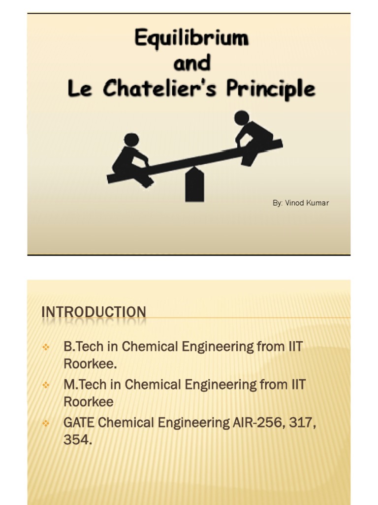 Le Chateliers Principle: By: Vinod Kumar | PDF | Chemical Equilibrium ...