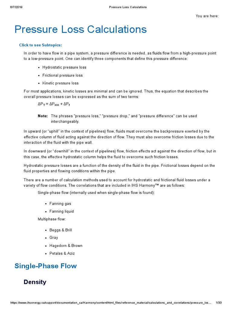 Pressure Loss | PDF | Reynolds Number | Fluid Dynamics