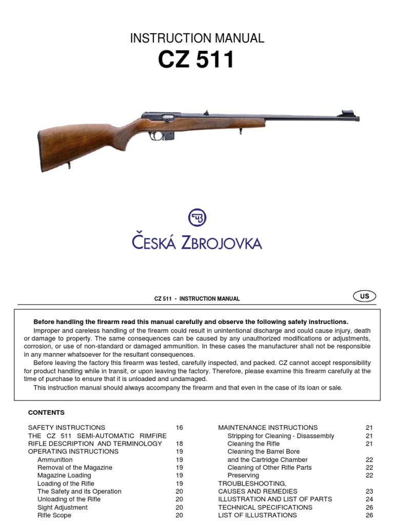 CZ 511 | PDF | Firearms | Gun Barrel