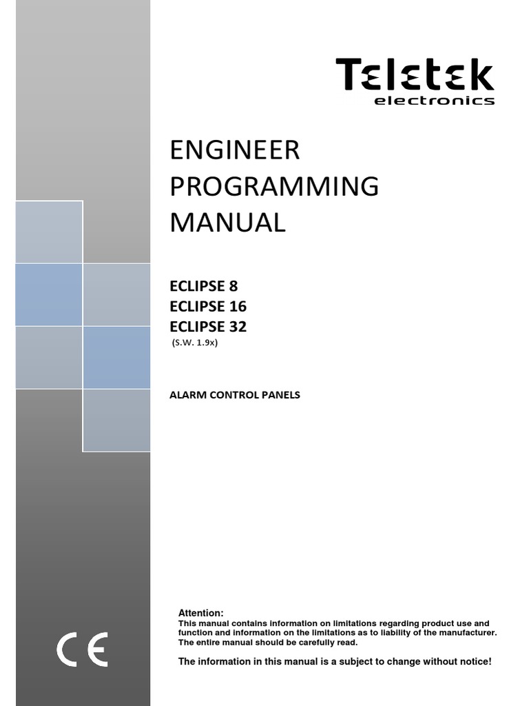 Engineer Programming Manual: Eclipse 8 Eclipse 16 Eclipse 32 | PDF | Menu (Computing) | Computer ...