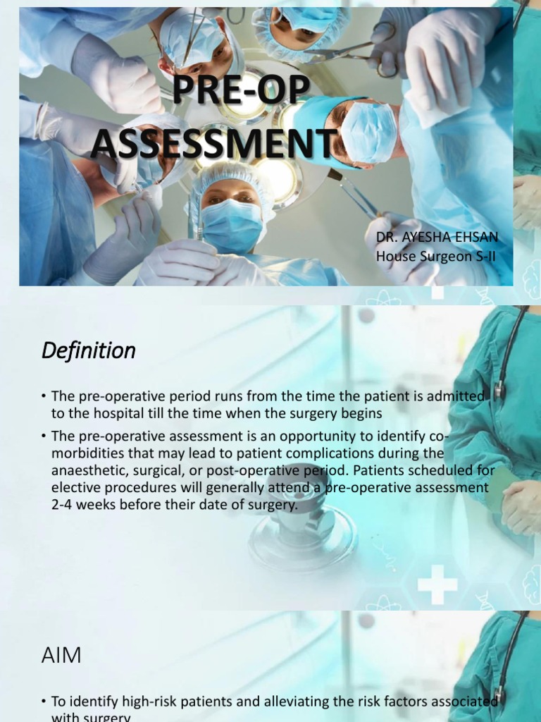 Pre Op Assesment | PDF | Surgery | Coagulation