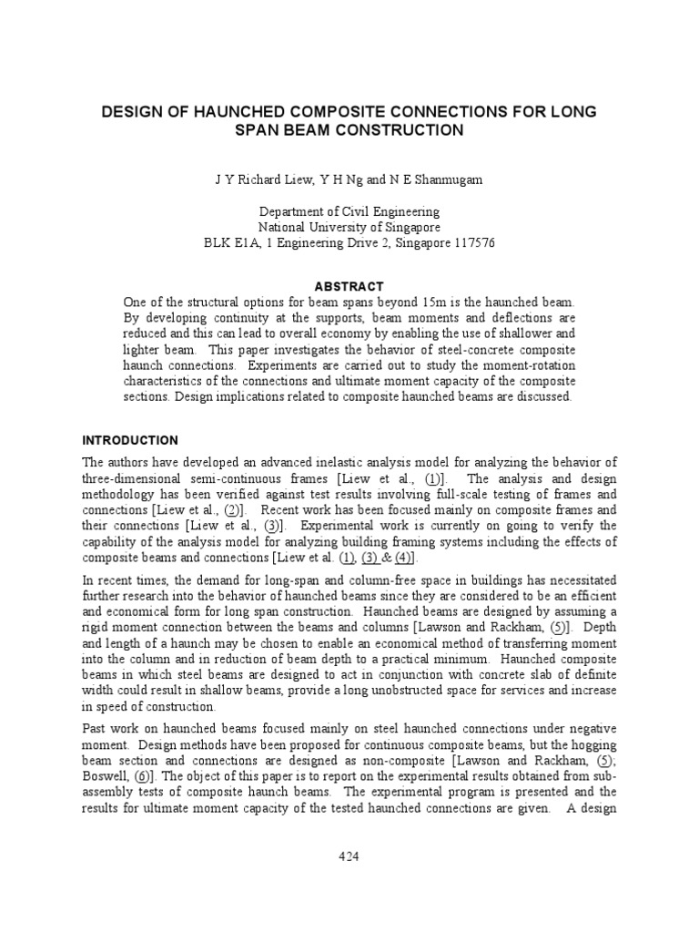 Design of Haunched Composite Connections For Long-Span Beam ...
