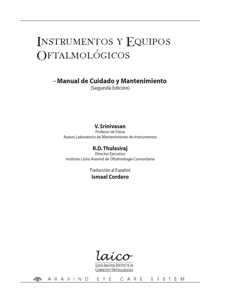 Instructivo para Mantenimiento de Equipo Oftalmologico PDF | PDF | Fusible (Eléctrico) | Óptica