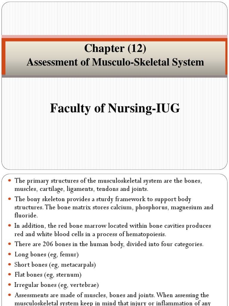 Health Assessment Chapter 12 Assessment of Musculo Skeletal System ...
