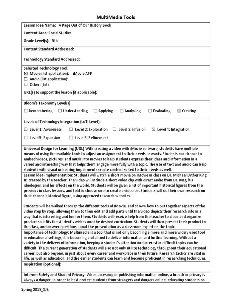 Multimedia Lesson Plan | PDF | Multimedia | Privacy