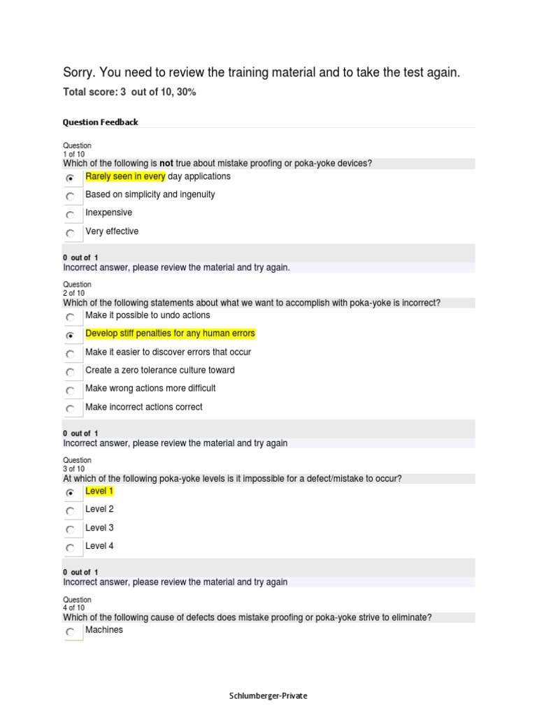 SLB Lean Level 2 Module 19 Test | PDF | Business Process