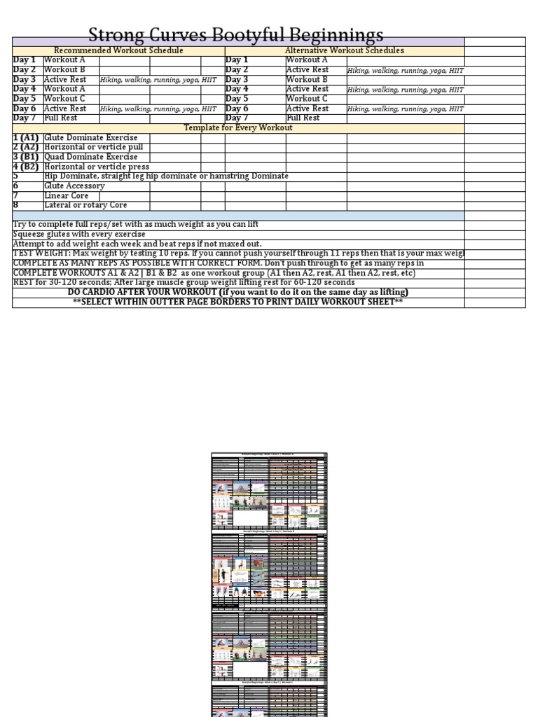 SHAREABLE - Strong Curves Spreadsheets | PDF | Anatomical Terms Of ...