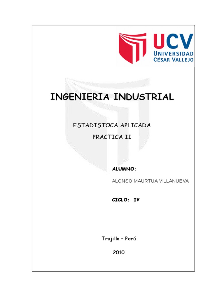 Carátula UCV para Ingeniería Industrial | PDF