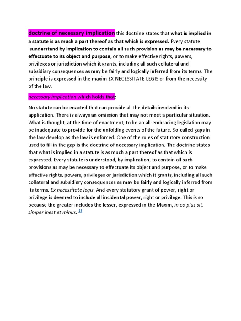 Doctrine of Necessary Implication | PDF