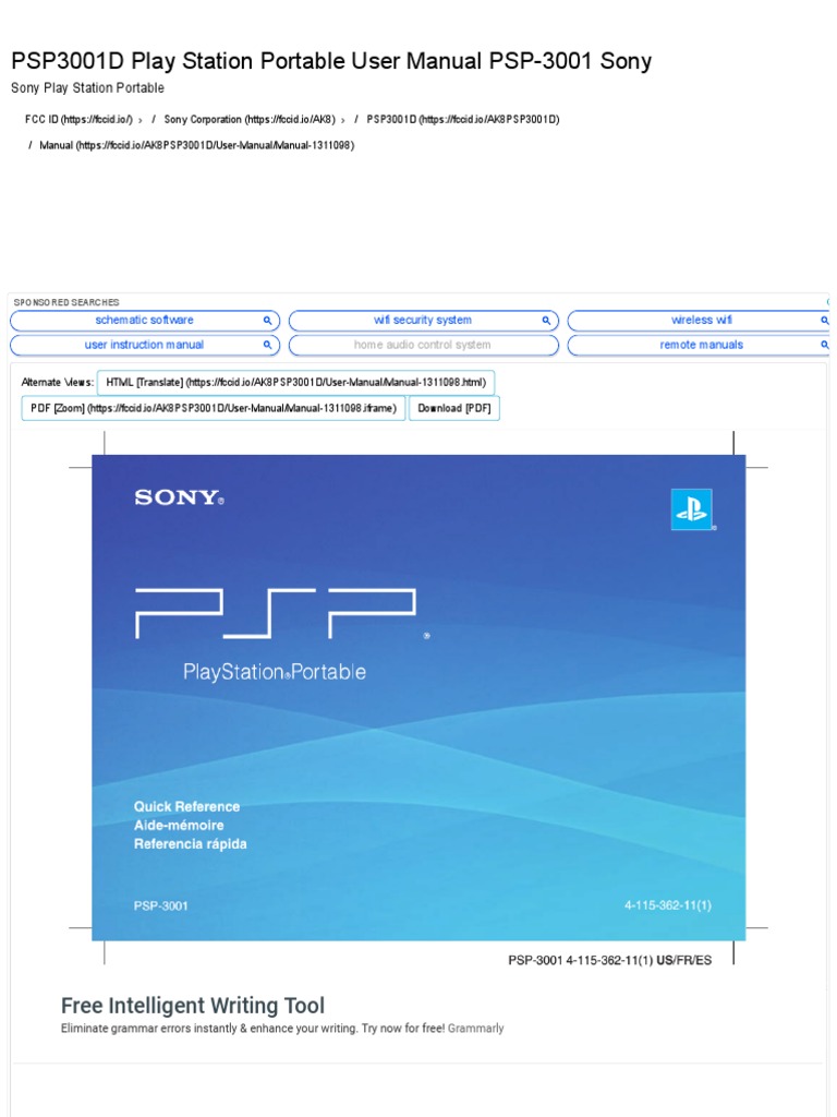 PSP3001D Play Station Portable User Manual | PDF | Computer Keyboard | Usb