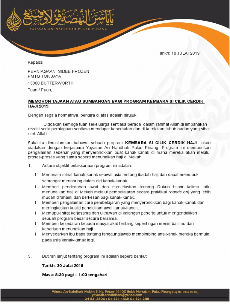 Surat Tajaan TADIKA | PDF