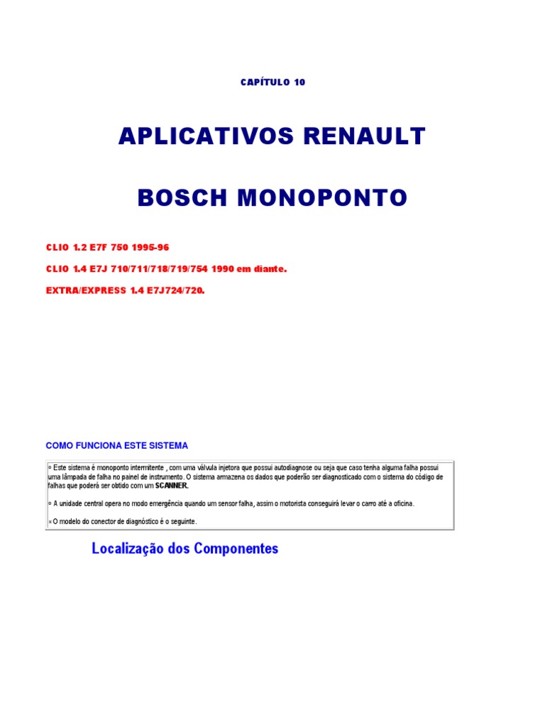 Clio 1 2 E7f 750 1995 96 Pdf Motores Relé