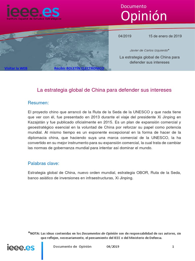 Chinas Global Strategy. An Overview PDF | PDF | China | Política mundial
