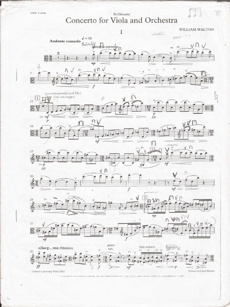 Walton Viola Concerto Corregido Completo | PDF