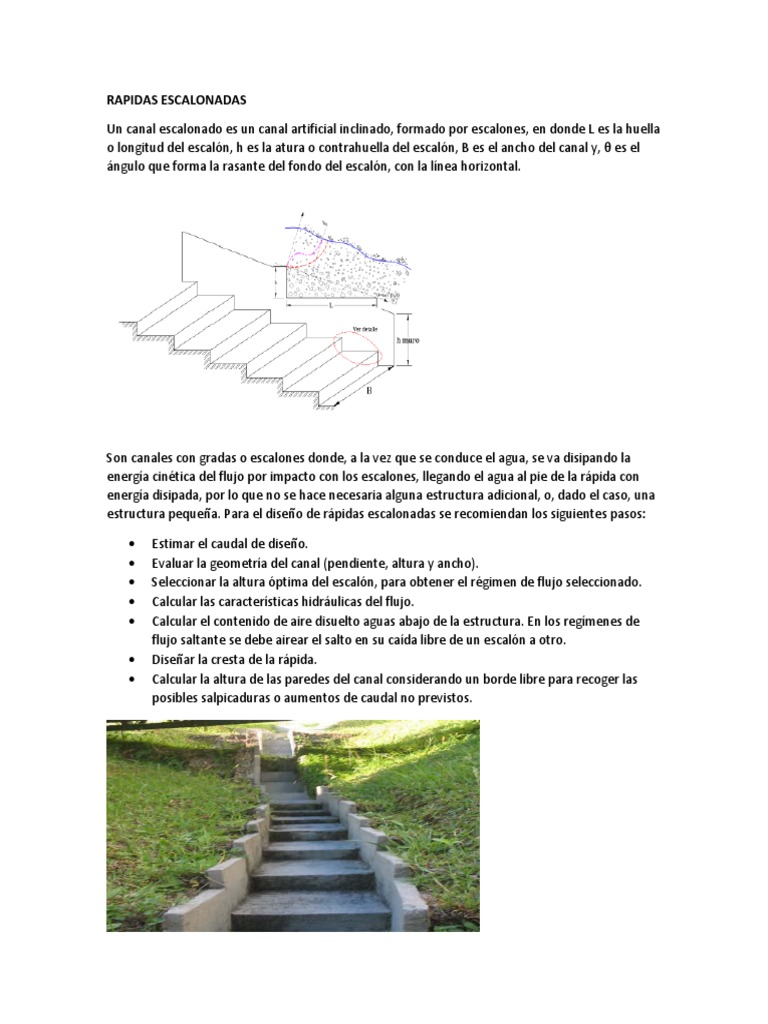 Diseño de Rápidas Escalonadas | PDF