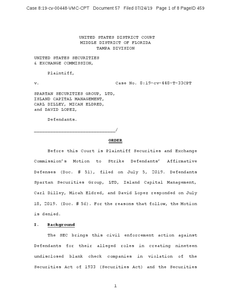 Order Denying Motion To Strike | Download Free PDF | Affirmative Defense | Supreme Court Of The ...